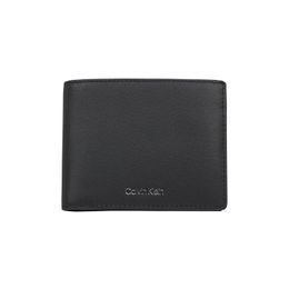 Geldbörse Calvin Klein "CK SLEEK BIFOLD 5CC W/COIN", schwarz, Leder, Kleinlederwaren, Portemonnaie, Geldbeutel Herren aus Leder