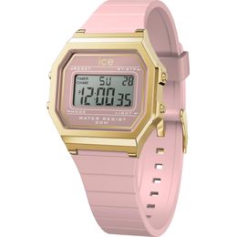 Ice Watch Chronograph ICE-WATCH "ICE digit retro - Small" Armbanduhren rosa Damen Armbanduhr, Quarzuhr, Damenuhr, Silikonarmband, Datum