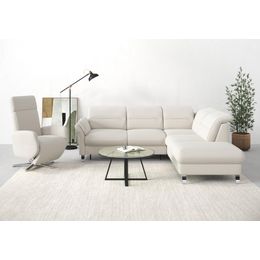 Sit & More Ecksofa SIT & MORE "Grenoble L-Form mit Federkern", beige (creme), B:247cm H:85cm T:222cm, Sofas, Ecksofa, wahlweise mit Bettfunktion, Bettkasten, Arm- und Kopfteilverstellung