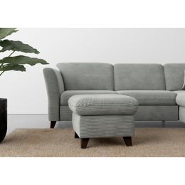 Polsterhocker Home Affaire "Trelleborg", silber, B:58cm H:48cm T:58cm, 100% Polyester, Hocker, Polsterhocker, Cord-Bezug, mit Staufach, inkl. Federkern-Polsterung