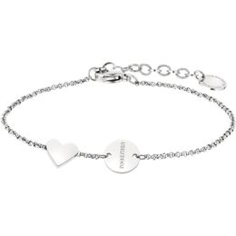 Armband Liebeskind Berlin "Schmuck Geschenk Edelstahl Armkette Herz, LJ-0521-B-20, LJ-0522-B-20" Armbänder Gr. Edelstahl, silberfarben Damen