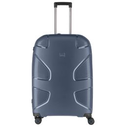 Hartschalen-Trolley IMPACKT "IP1, verschiedene Größen und Farben" Gr. B/H/T: 51cm x 76cm x 31cm 106 l, blau (glacier blau) Koffer Hartschalen-Koffer vegan Reisegepäck USB-Port TSA Zahlenschloss