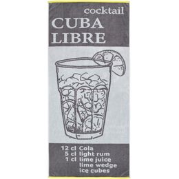 Strandtuch Dyckhoff "Cuba Libre" Handtücher (Packung) Gr. B/L: 80cm x 180cm, Cocktails, grau kuscheliges Velours