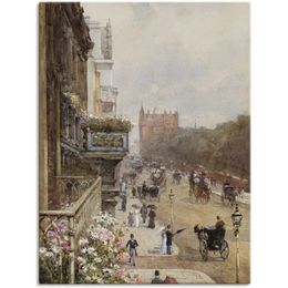 Wandbild Artland "Piccadilly, London. 1894" Bilder Gr. B/H: 60cm x 80cm, Leinwandbild Gruppen & Familien,, beige (naturfarben) als Leinwandbild, Poster in verschied. Größen