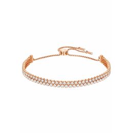 Armband Swarovski "SUBTLE DOUBLE, WEISS, ROSÈ VERGOLDUNG, 5224182" Armbänder Gr. M, Metall, rosegold (roségoldfarben + kristallweiß) Damen mit Swarovski Kristall