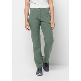 Softshellhose Jack Wolfskin "ACTIVE TRACK ZIP OFF PANTS W" Gr. 36, Normalgrößen, grün (picnic, grün), Damen, OBERSTOFF 100% POLYESTER LINING 100% POLYESTER, Hosen