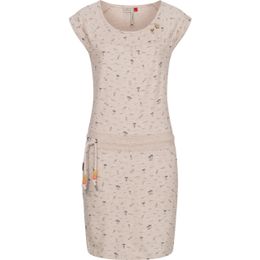 Sommerkleid Ragwear "Penelope" Gr. XL (42), Normalgrößen, beige (hellbeige) Damen Kleider leichtes Baumwoll Kleid mit Print