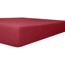 Spannbettlaken kneer "Vario-Stretch-Topper" Laken Gr. B/L: 140cm x 200cm, Jersey-Modal, 140x200cm 4-12cm, rot (karmin) mit Tunnelsaum