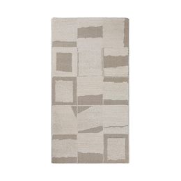 Teppich Wecon Home "Ingvar", beige (creme,beige), B:160cm H:18mm L:230cm, Kunstfaser, Teppiche, Gewebt, Hoch-Tief, pflegeleicht, kariertes Design, Scandi, Wohnzimmer