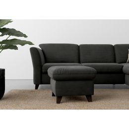 Polsterhocker Home Affaire "Trelleborg", grau (anthrazit), B:58cm H:48cm T:58cm, 95% Polyester, 5% Polyamid, Hocker, Polsterhocker, Cord-Bezug, mit Staufach, inkl. Federkern-Polsterung