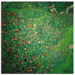 Leinwandbild Artland "Italienische Gartenlandschaft", grün, B:100cm H:100cm, Canvas, Leinwand, Bilder, auf Keilrahmen gespannt