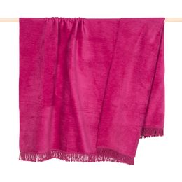 Wohndecke Pad "SYDNEY", pink (fuchsia), B:150cm L:200cm, Mischgewebe, Wohndecken, Made in Europe