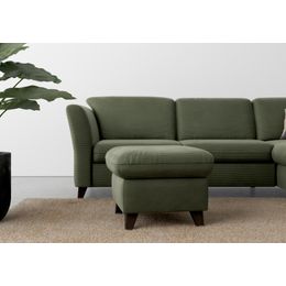 Polsterhocker Home Affaire "Trelleborg", gr&uuml;n (olive), B:58cm H:48cm T:58cm, 95% Polyester, 5% Polyamid, Hocker, Polsterhocker, Cord-Bezug, mit Staufach, inkl. Federkern-Polsterung