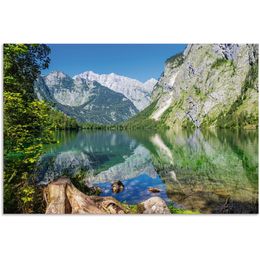 Wandbild Artland "Obersee Berchtesgadener Land in Bayern" Bilder Gr. B/H: 120cm x 80cm, Alu-Dibond-Druck Berge & Alpenbilder Querformat,, grün als Alubild, Outdoorbild, Wandaufkleber in verschied. Größen