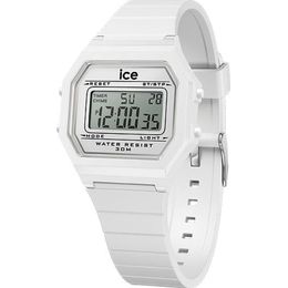 Ice Watch Chronograph ICE-WATCH "ICE digit retro - Clear Small" Armbanduhren weiß Damen Armbanduhr, Quarzuhr, Damenuhr, Silikonarmband, Datum, digital