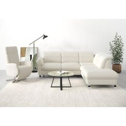 Sit & More Ecksofa SIT & MORE "Grenoble L-Form mit Federkern", beige (linen), B:247cm H:85cm T:222cm, Sofas, Ecksofa, wahlweise mit Bettfunktion, Bettkasten, Arm- und Kopfteilverstellung