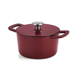 Bräter Fissler "Moments Collection", rot, B:20,5cm H:15cm L:29,5cm Ø:19cm, Töpfe, Deckel mit Fissler AromaStar Kondensatfunktion