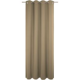 Vorhang WIRTH "Dim out" Gardinen Gr. 335cm, Ösen, 142cm, grau (taupe) nach Maß