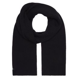 Schal Calvin Klein "CLASSIC COTTON RIB SCARF" schwarz (ck black) Damen Modetücher mit Logopatch