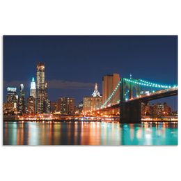 Küchenrückwand Artland "New York Skyline Brooklyn Bridge" Spritzschutzwände Gr. B/H: 80cmx50cm, blau Alu Spritzschutz mit Klebeband, einfache Montage