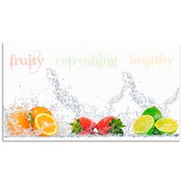 Küchenrückwand Artland "Fruchtig erfrischend gesund Fruchtmix" Spritzschutzwände Gr. B/H: 100cmx55cm, bunt Alu Spritzschutz mit Klebeband, einfache Montage