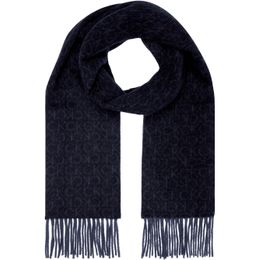 Schal Calvin Klein "CLASSIC WOOL SCARF MONOGRAM" schwarz (ck black/iron gate) Damen Modetücher mit Logoprägung