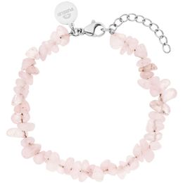 Armband PURELEI "Schmuck Geschenk Rose Quartz Armschmuck Armkette, 23381" Armbänder Gr. Edelstahl, rosa (edelstahlfarben-rose + rose) Damen mit Rosenquarz