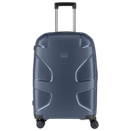 Hartschalen-Trolley IMPACKT "IP1, verschiedene Größen und Farben" Gr. B/H/T: 45cm x 67cm x 28cm 73 l, blau (glacier blau) Koffer Hartschalen-Koffer vegan Reisegepäck USB-Port TSA Zahlenschloss