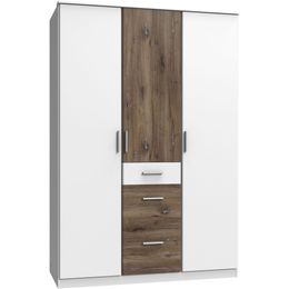 Kleiderschrank wimex "Joker", weiß, flagstaff, B:135cm H:199cm T:59cm, Schränke, wahlweise mit Spiegel