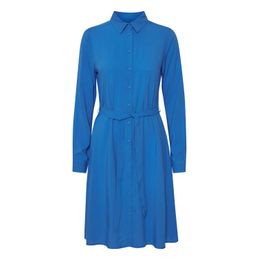 Blusenkleid Ichi "Blusenkleid IHMain" Gr. 40, blau (french blau) Damen Kleider