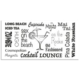 Küchenrückwand Artland "Cocktail Lounge" Spritzschutzwände Gr. B/H: 100cmx50cm, schwarz Alu Spritzschutz mit Klebeband, einfache Montage