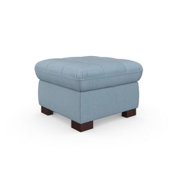 Sit & More Hocker SIT & MORE "Luxor", blau (hellblau), B:60cm H:41cm T:60cm, Luxus-Microfaser ALTARA NUBUCK (100% Polyester);Soft clean (98% Polyester, 2% Polyamid);Struktur fein (100% Polyester), Hocker, Polsterhocker, auch erh&auml;ltlich in dem besonders leicht mit Wasser zu reinigen