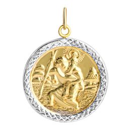 Ketten-Anhänger Firetti "Schmuck Geschenk Gold 333 Halsschmuck Anhänger Halskette Christophorus" Schmuckanhänger Gr. Gelbgold 333, 0,70 g, goldfarben (gelbgoldfarben, weißgoldfarben) Damen