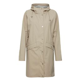 Regenjacke Ichi "Regenjacke IHTazi", Damen, Gr. S, beige (doeskin), Obermaterial: 100% Polyester PES., casual, regular fit ca. Mitte Knie, Jacken