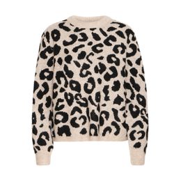 Rollkragenpullover B.Young "Rollkragenpullover BYBXMINYA LEOPARD JUMPER -", Damen, Gr. XL, schwarz (schwarz mix), Obermaterial: 68% Polyacryl PAN. 28% Polyester PES. 4% Elasthan EL., unifarben, Rundhals, Langarm, Pullover