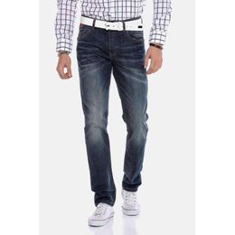 Cipo & Baxx 5-Pocket-Jeans CIPO & BAXX "Jeans", Herren, Gr. 28, Länge 32, blau, 98% Baumwolle;2% Elasthan, unifarben, Basic, regular fit lang, Jeans, in Regular-Fit, CD184A