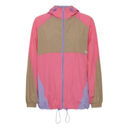 Fleecejacke THEJOGGCONCEPT "Fleecejacke JCFlora", Damen, Gr. L, weiß (azalea pink mix), Obermaterial: 50% Polyamid PA. 50% Polyamid Polyam.recyc., casual, loose fit ca. Mitte Oberschenkel, Jacken