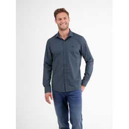 Langarmhemd Lerros "Lerros Modisches Poplinhemd für Herren mit Stretchanteil", Herren, Gr. L, Normalgrößen, blau (classic navy), 97% Baumwolle, 3% Elasthan, Hemden