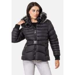 Cipo & Baxx Winterjacke CIPO & BAXX "Jacken", Damen, Gr. L, schwarz, 100% Polyester, unifarben, regular fit normal, Jacken Winterjacke, mit Kapuze, WM132