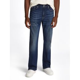 Bootcut-Jeans Tommy Jeans Gr. 31, Länge 32, blau (denim schwarz), Herren, Denim/Jeans, Obermaterial: 92% Baumwolle, 6% Polyester, 2% Elasthan, unifarben, Jeans, in blauer Waschung