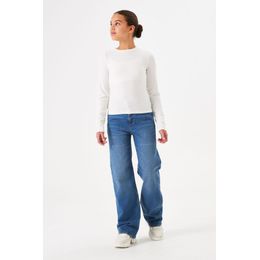 Straight-Jeans Garcia "Ilvy" Gr. 128, N-Gr, blau (schwarz used), Mädchen, Denim/Jeans, Obermaterial: 99% Baumwolle, 1% Elasthan, unifarben, Jeans, for Girls, mit weitem Bein