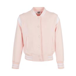 Allwetterjacke Urban Classics "Urban Classics Damen Girls Inset College Sweat Jacket" Gr. 110/116, pink (pink/white) Mädchen Jacken