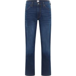 Straight-Jeans Mustang "Style Tramper Straight" Gr. 32, Länge 32, blau 701, Herren, 99% Baumwolle, 1% Elasthan, Jeans