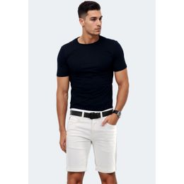 Shorts INDICODE "Inkadeu", Herren, Gr. Größe L - Gr. L, Normalgrößen, weiß, Material: 98% Baumwolle, 2% Elasthan, Hosen, mit 5-Pocket Design