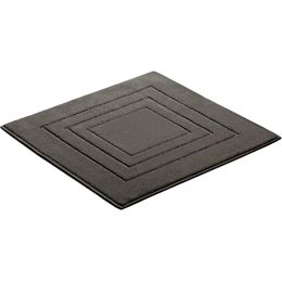 Badematte Vossen "Feeling" Badematten Gr. rechteckig (60cm x 100cm), Baumwolle, grau (slate grey) Badteppich, Uni-Farben, mit Bordüre, Hoch-Tief Effekt, reine Baumwolle