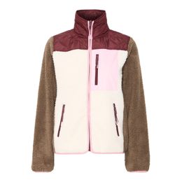 Fleecejacke THEJOGGCONCEPT "Fleecejacke JCBERRI JACKET 6", Damen, Gr. XL, rot (windsor wine mix), Obermaterial: 100% Polyester PES., Basic, regular fit hüftlang, Jacken