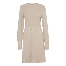 Strickkleid B.Young "Strickkleid BYNONINA RIB DRESS 2 -" Gr. L, beige (cement melange) Damen Kleider