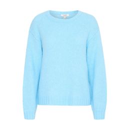 Strickpullover B.Young "Strickpullover BYMILLER JUMPER -" Gr. M, blau (dusty blau melange), Damen, Obermaterial: 64% Polyester PES. 28% Polyacryl PAN. 5% Wolle WO. 3% Alpaka WP., meliert, Pullover