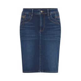 Jeansrock Pulz Jeans "Jeansrock PZKAROLINA HW Skirt" Gr. 36, blau (dunkelblau denim), Damen, Jeans, Obermaterial: 92% Baumwolle CO. 6% Elasthan EL. 2% Lyocell CLY., Röcke