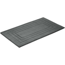 Badematte Vossen "Feeling" Badematten Gr. quadratisch (60cm x 60cm), Baumwolle, grau (flanell) Badteppich, Uni-Farben, mit Bordüre, Hoch-Tief Effekt, reine Baumwolle